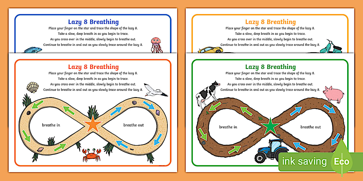 Lazy 8 Breathing Mats - Twinkl