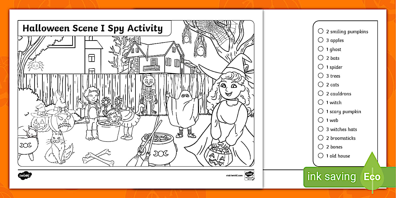 Halloween Scene I Spy Activity (Teacher-Made) - Twinkl