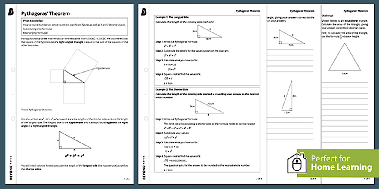 👉 Pythagoras Worksheet | KS3 Maths | Beyond - Twinkl