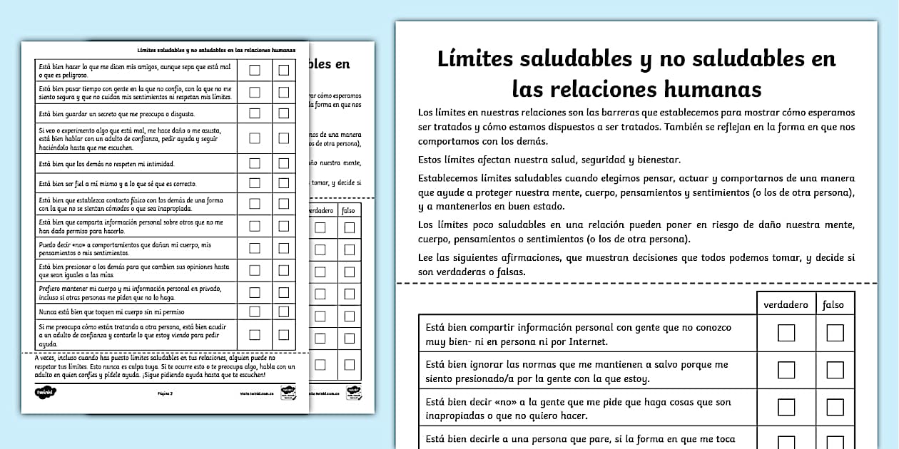 Límites saludables - las relaciones humanas- Twinkl Colombia