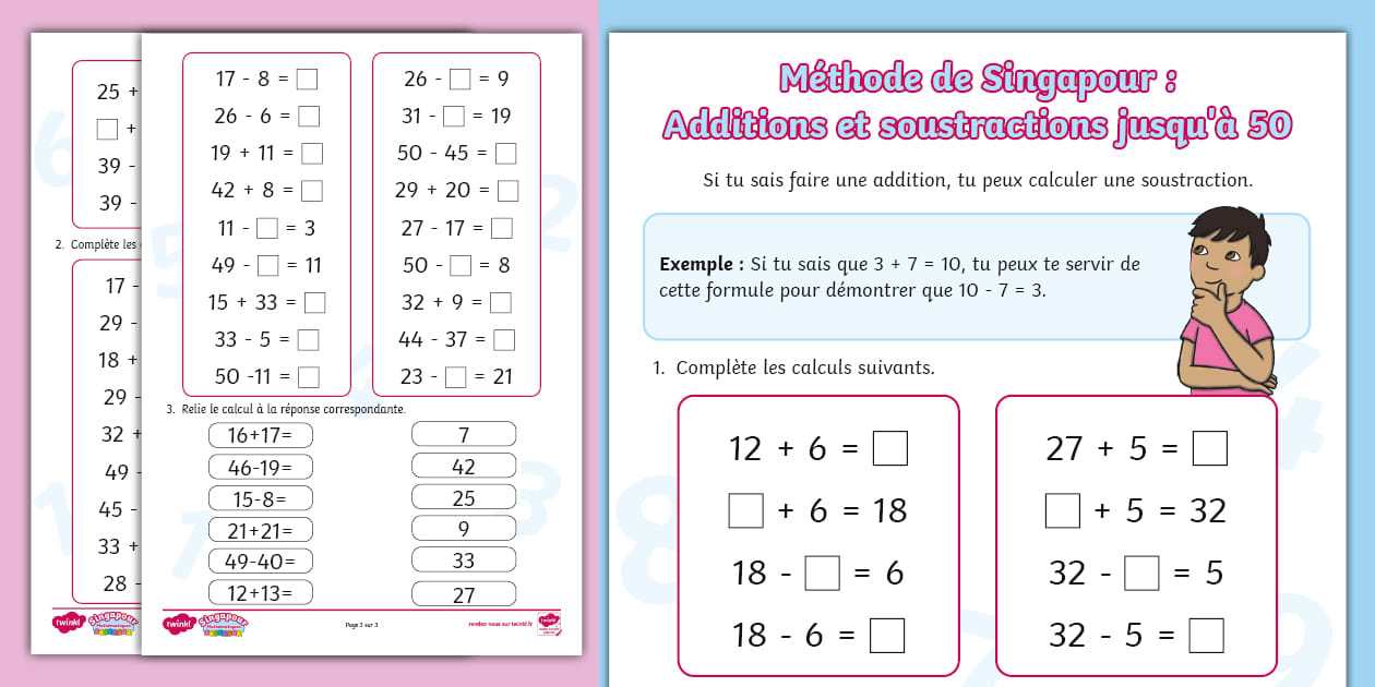 Addition et soustraction 2e année à imprimer | Twinkl