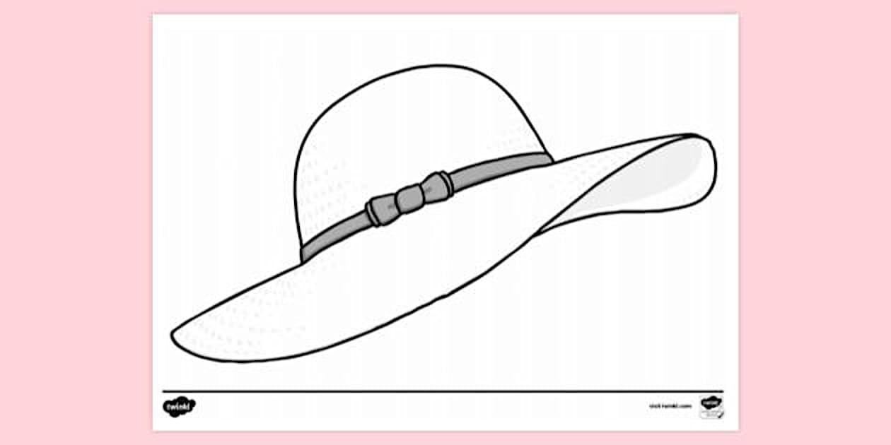 Sun Hat Colouring Sheet | Colouring Sheets | Twinkl - Twinkl