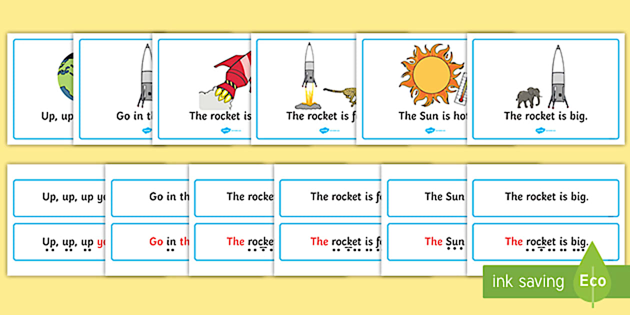 Space Simple Sentence Cards - Twinkl