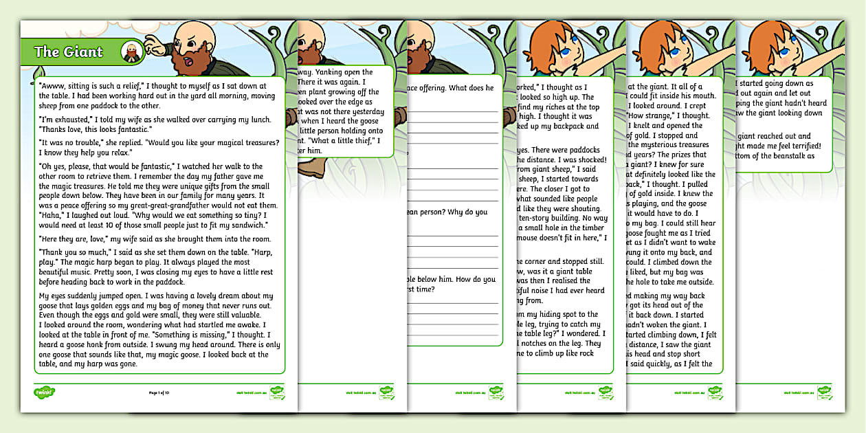 The Giant and Jack Point Of View Story (teacher made)