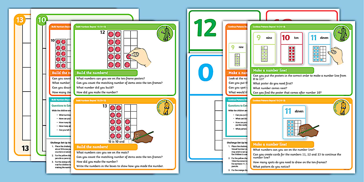 👉 Numbers 10 to 13 Chilli Challenges Pack (teacher made)