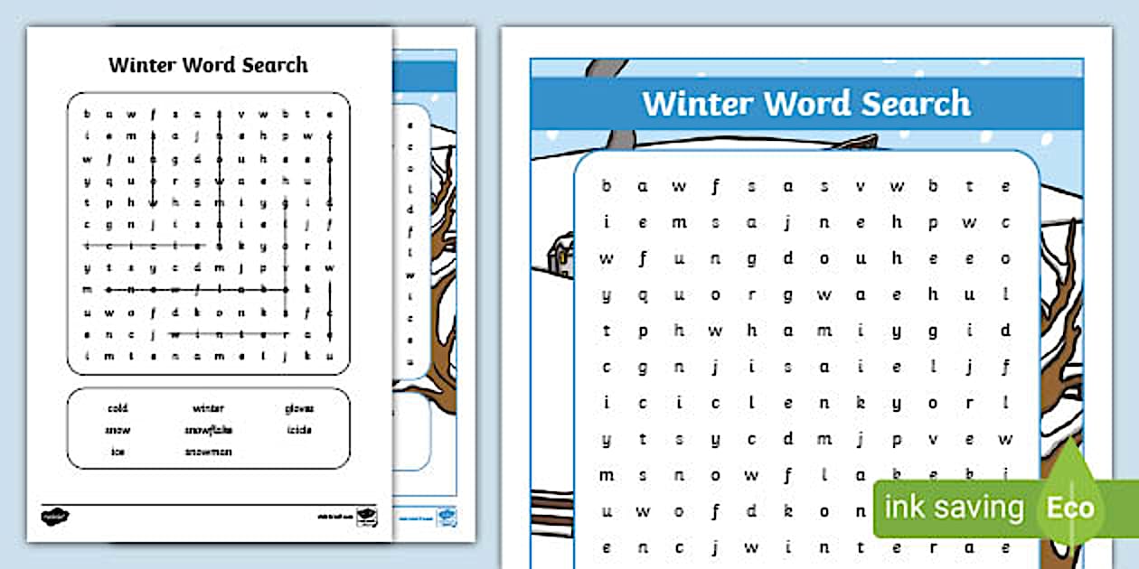 Winter Word search | Grades 1-3 - Teaching Resources