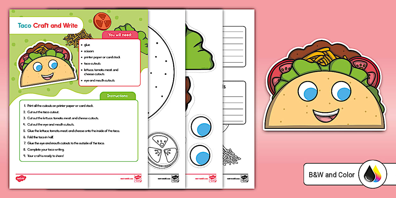 Taco Craft and Write Activity for K-2nd Grade (Teacher-Made)