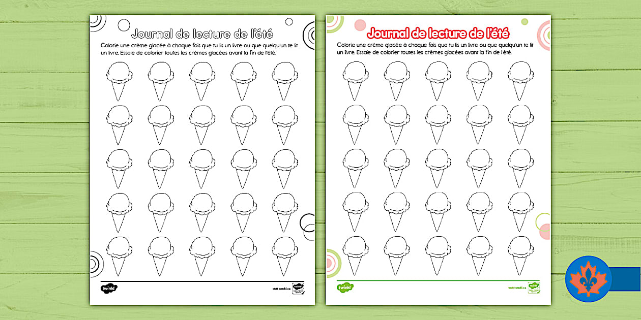Summer Reading Log French