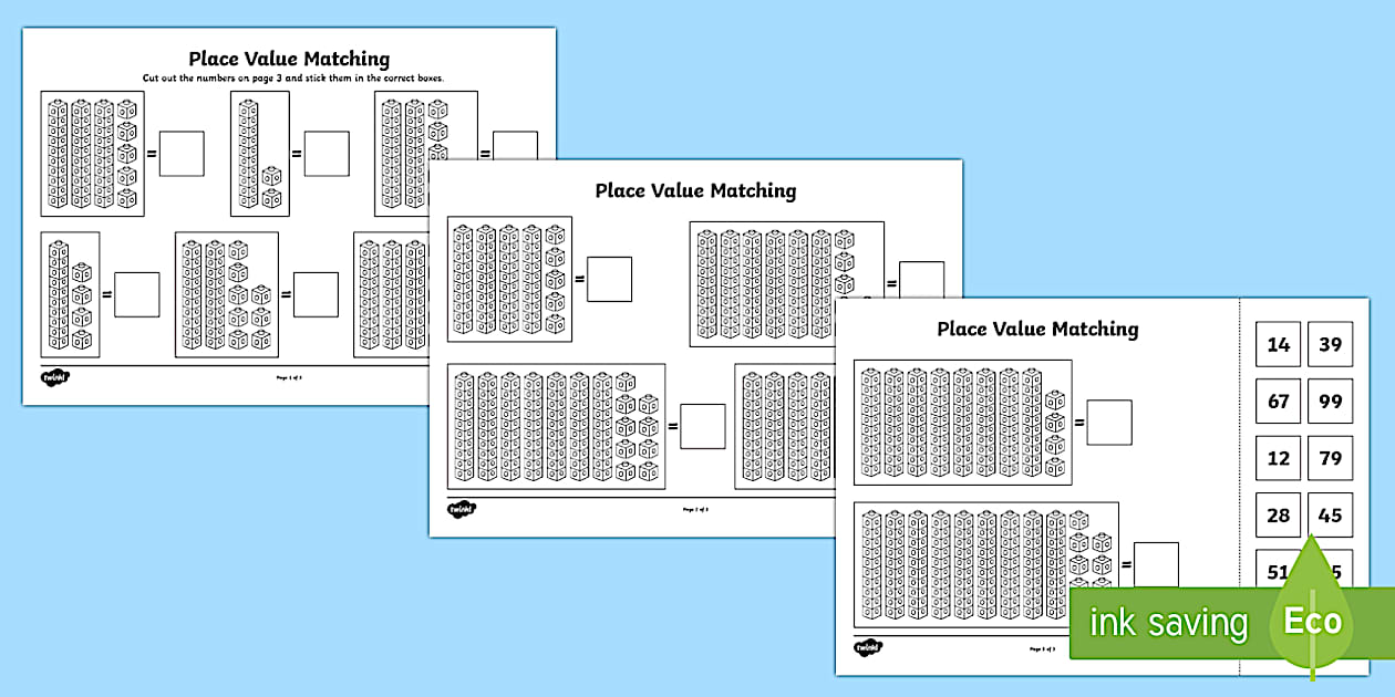 Place Value Tens and Ones to 100 Cut and Stick Worksheet / Worksheet ...