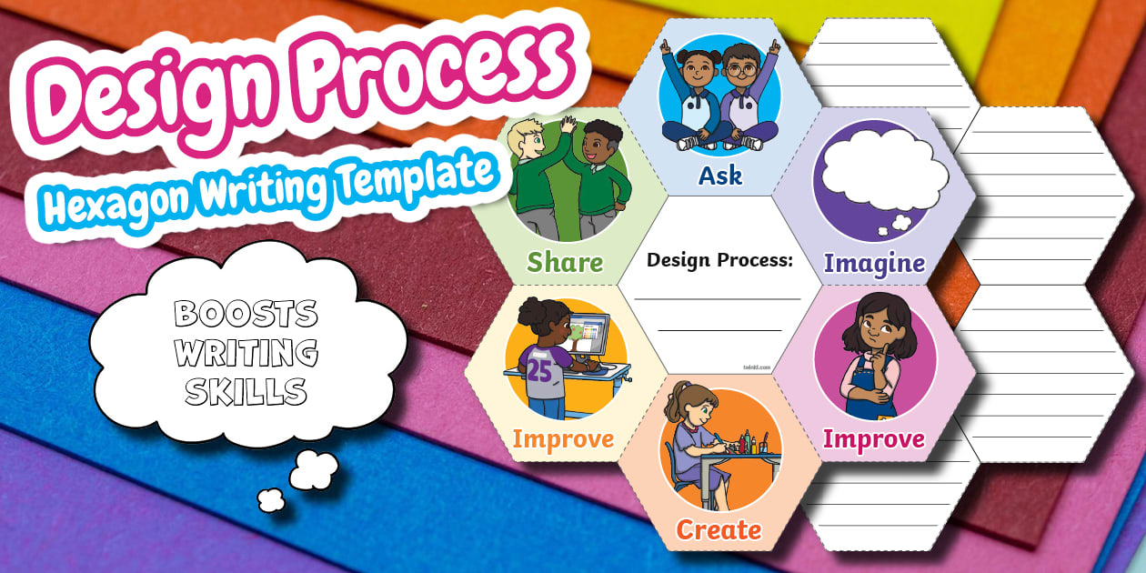 * NEW * Foundation Phase Life Skills - Design Process - Hexagon Writing