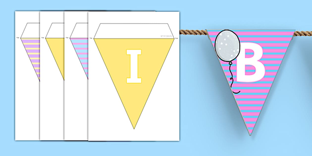 👉 Bunting - Display Resource saying Happy Birthday
