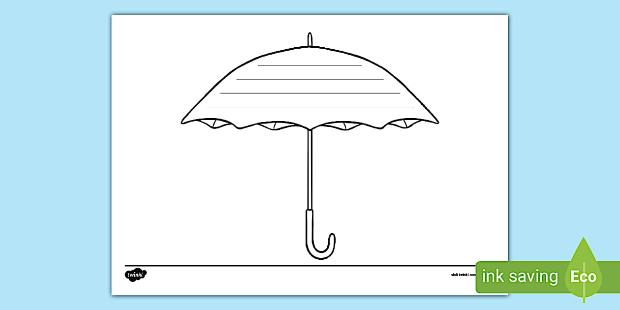 Umbrella Writing Template (teacher made) - Twinkl