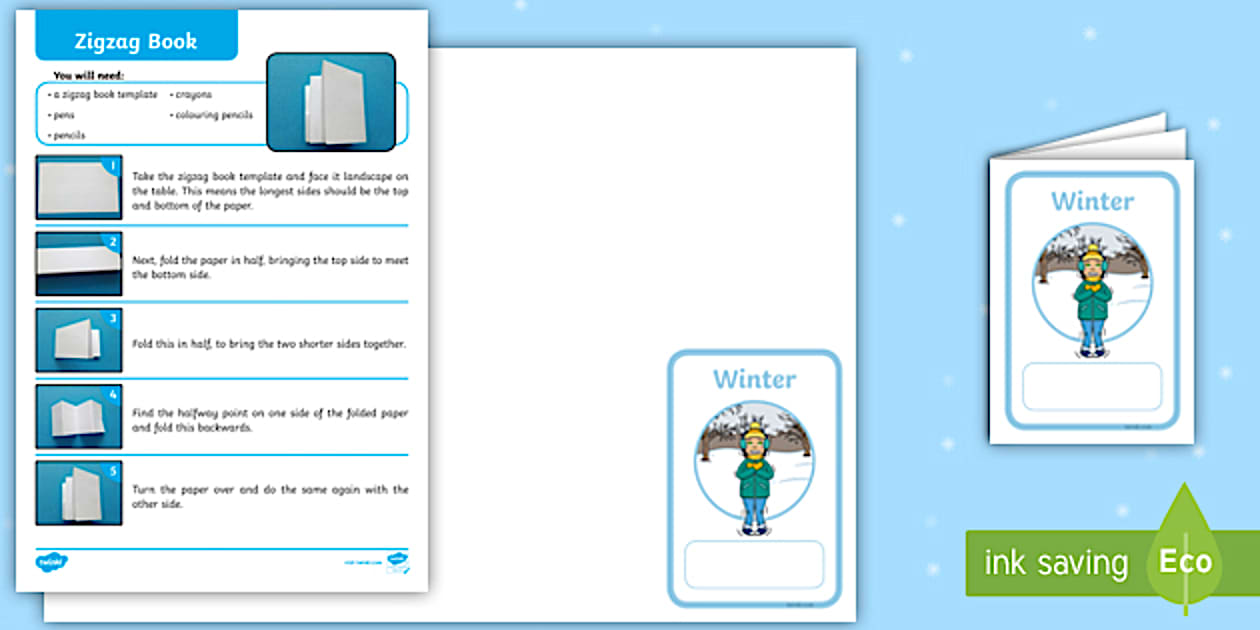 Winter Mini Zigzag Booklet