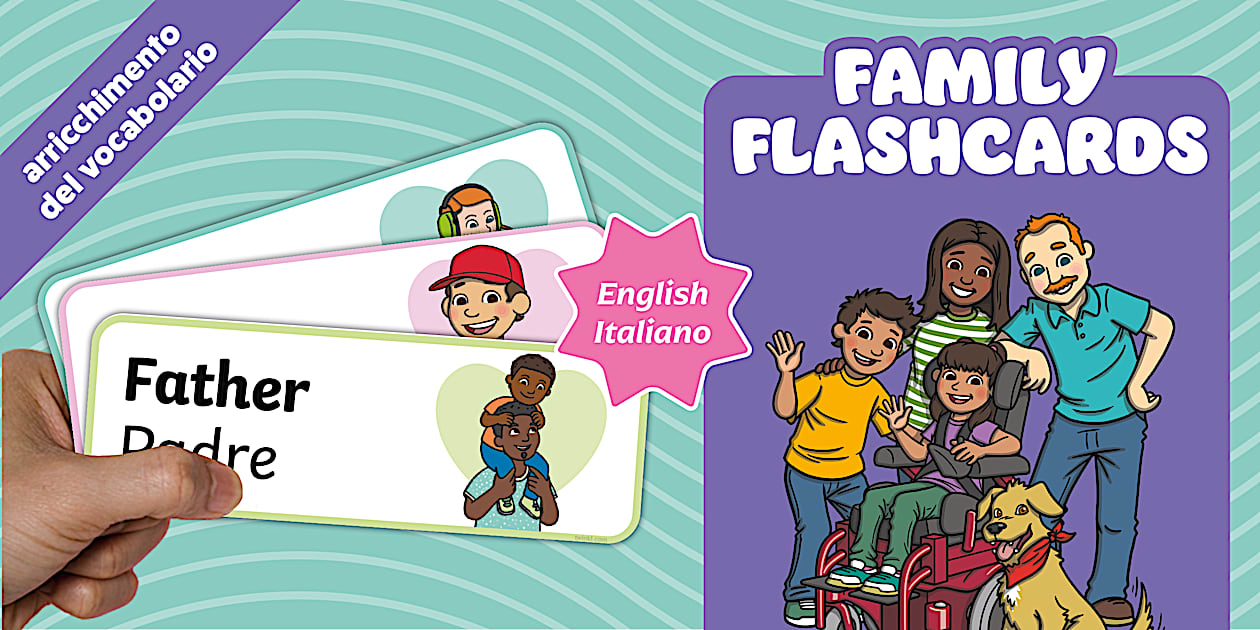 Family Flashcards English/Italian