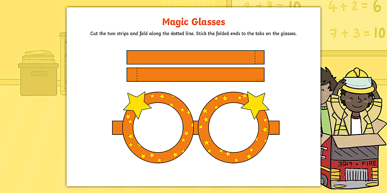 Editable Magic Glasses Cut-Out (teacher made) - Twinkl
