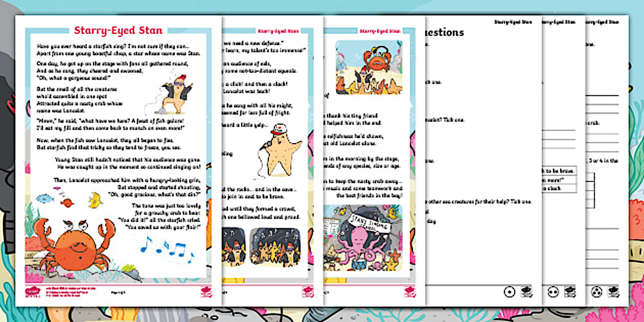 Editable Starry-Eyed Stan Differentiated Reading Comprehension Activity