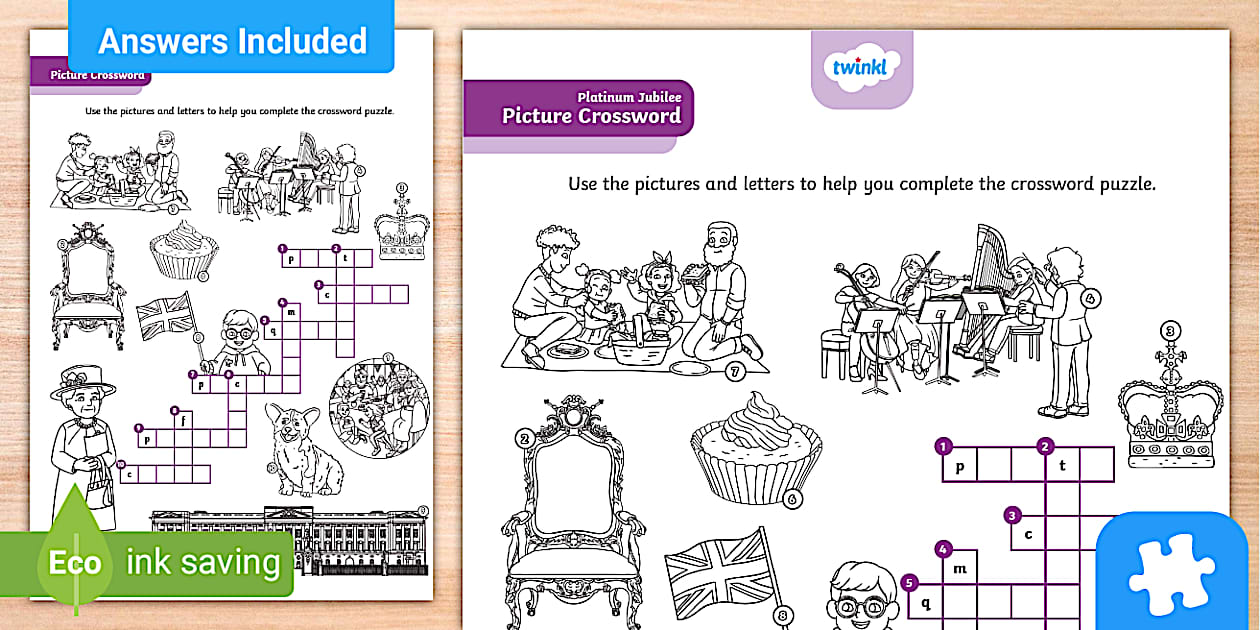 The Queen's Platinum Jubilee Picture Crossword - Twinkl