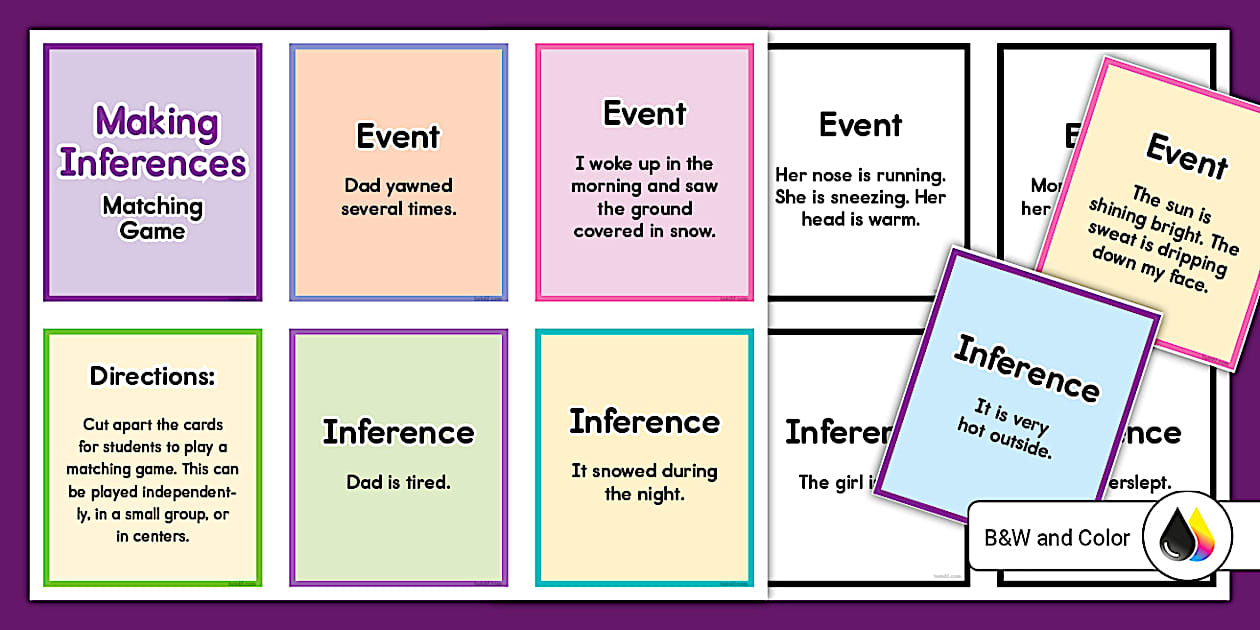 Making Inferences Matching Game for K-2nd Grade - Twinkl