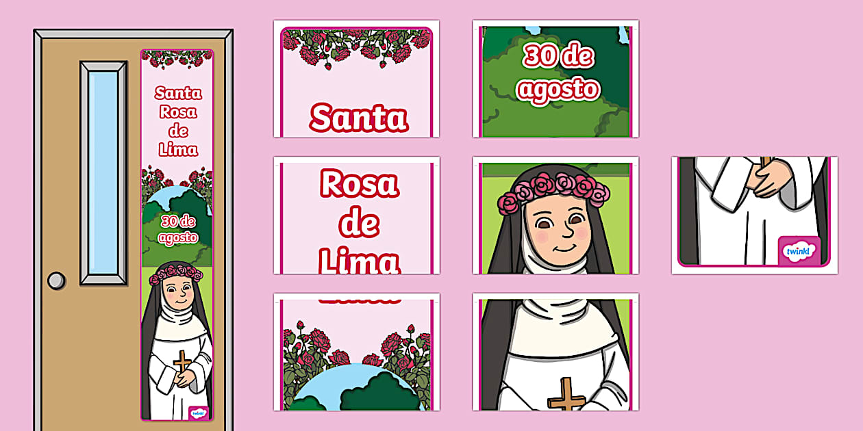 Decoración de puerta: Santa Rosa de Lima | Twinkl Perú