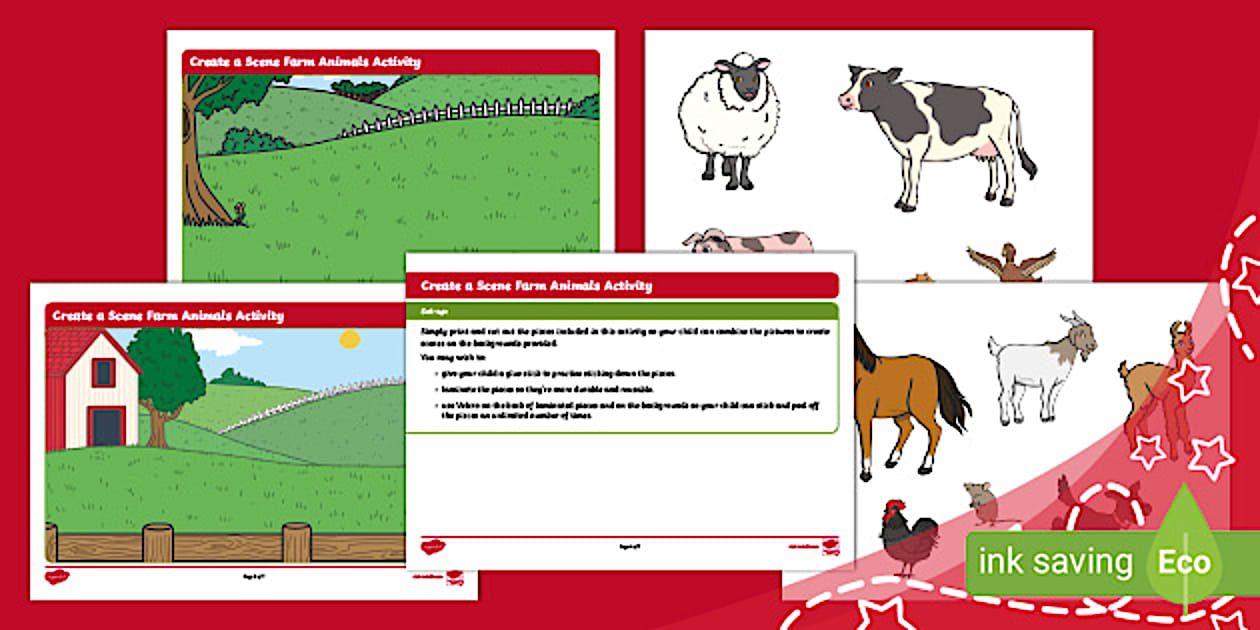 Create a Scene Farm Animals Activity (teacher made) - Twinkl