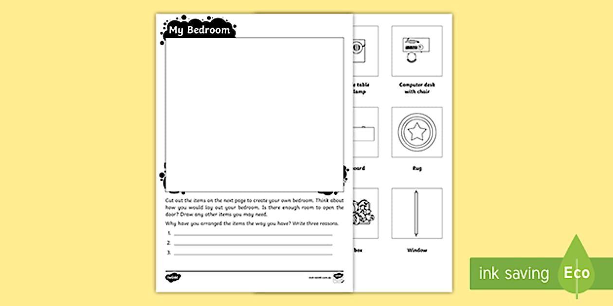 My Bedroom Design Worksheet (teacher made) - Twinkl