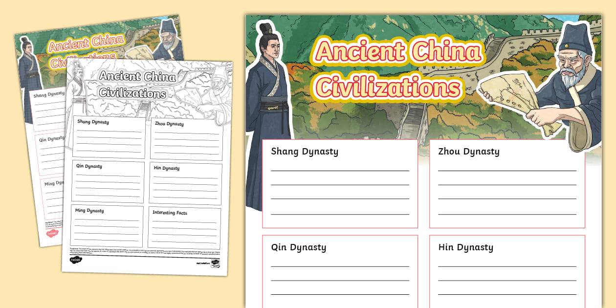 Ancient China Civilizations Fact File Template - Twinkl