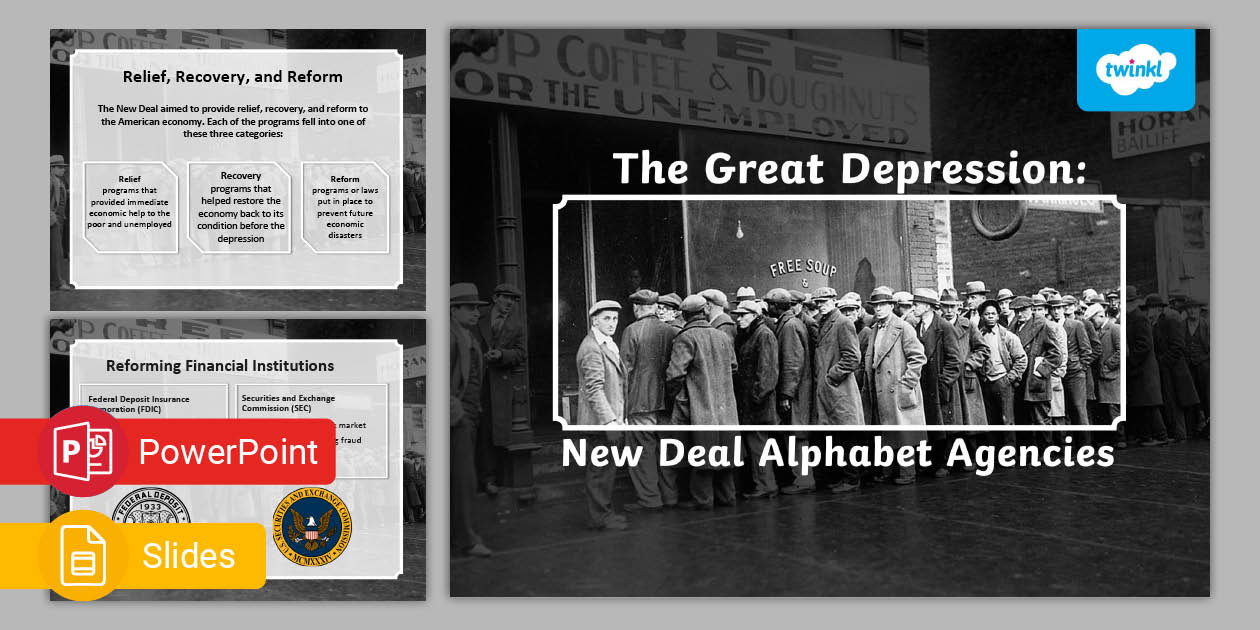 Great Depression New Deal Alphabet Agencies PPT & G-Slides