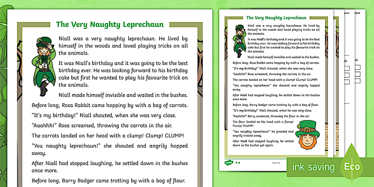 The Very Naughty Leprechaun: A Saint Patrick's Day Story Differentiated