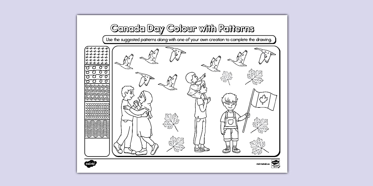 Canada Day Colour with Patterns Activity (teacher made)