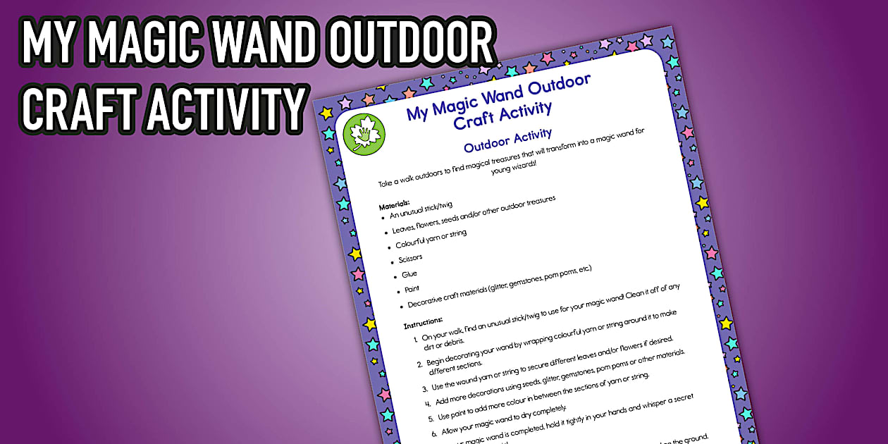 My Magic Wand Outdoor Craft Activity
