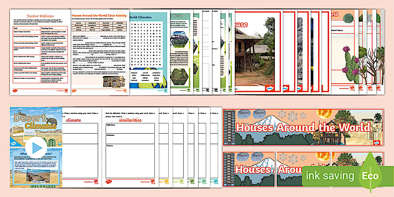 Houses Around the World Resource Pack (teacher made)