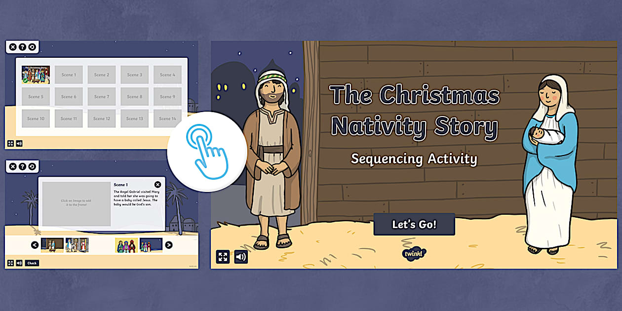 Nativity Scene Story Sequencing Interactive Activity