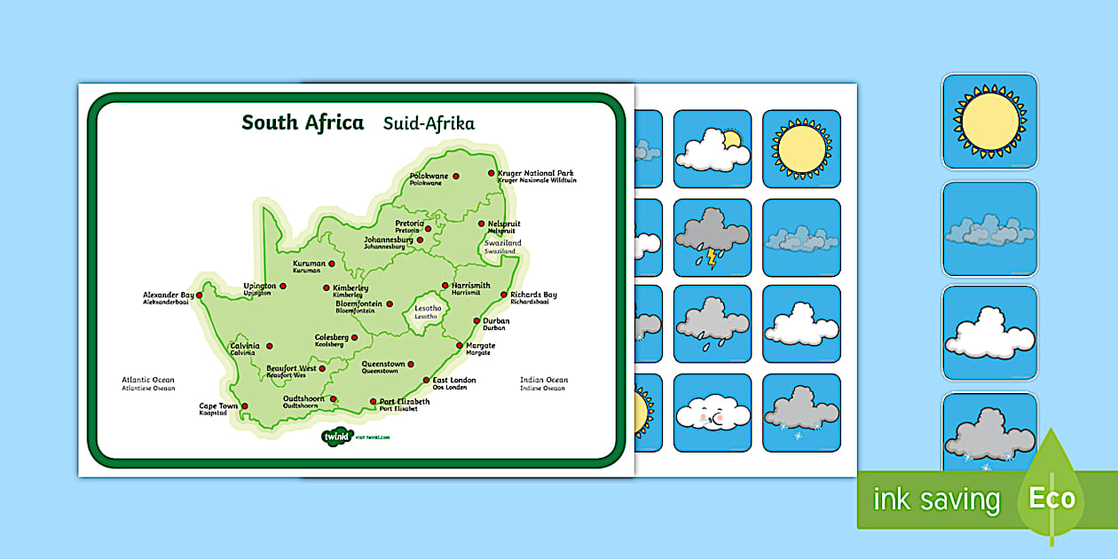 Synoptic Weather Map - SA Weather Map - English/Afrikaans