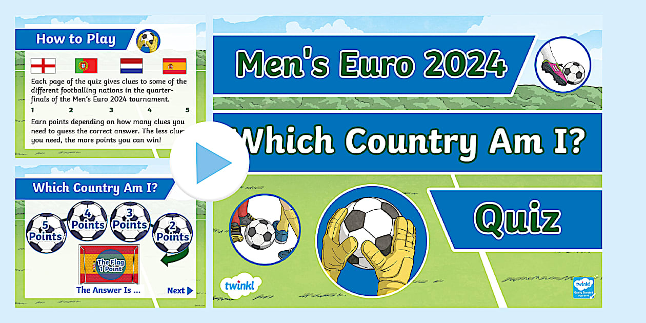Men's Euro 2024 Which Country Am I? PowerPoint Quiz - Twinkl