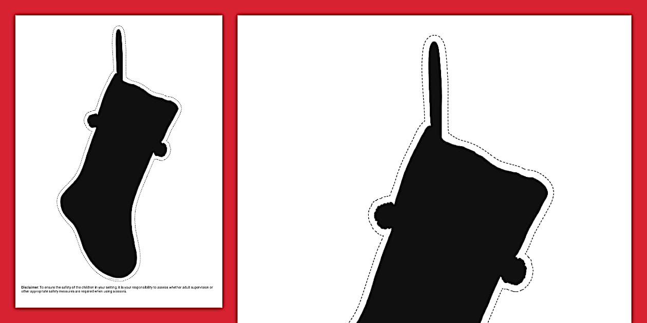 Stocking Silhouette Cut-Out (teacher made) - Twinkl