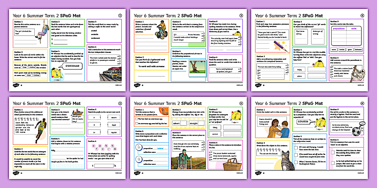 Year 6 Summer Term 2 SPaG Activity Mats - Twinkl