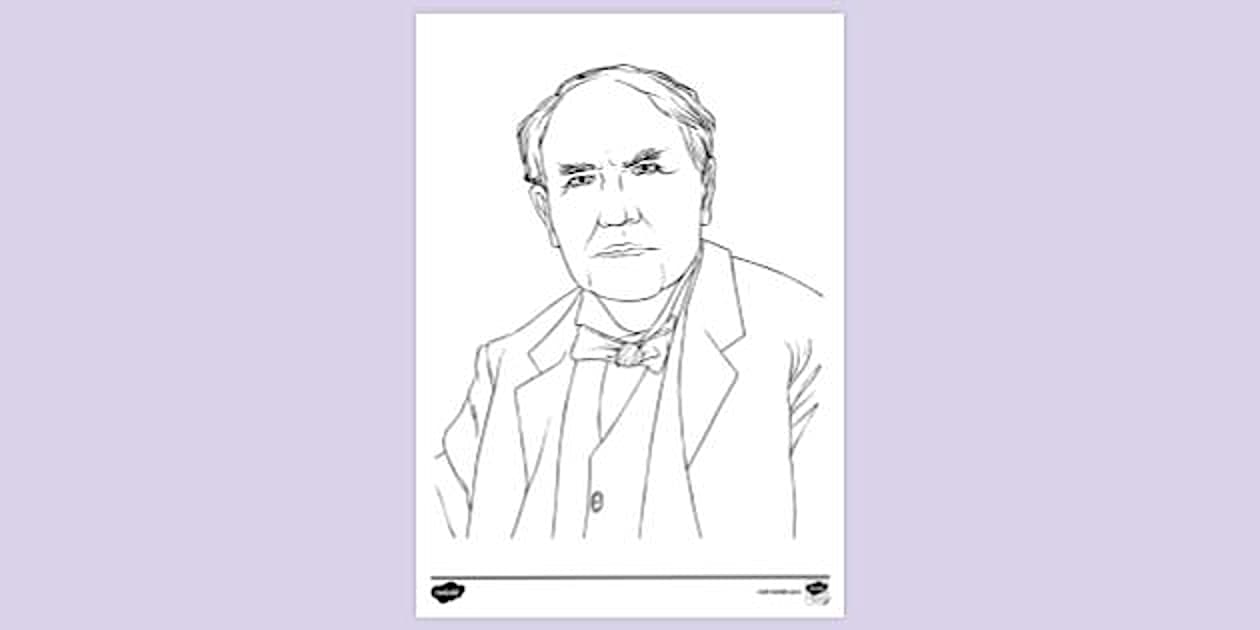 Inventor Thomas Edison Colouring | Colouring Sheets - Twinkl