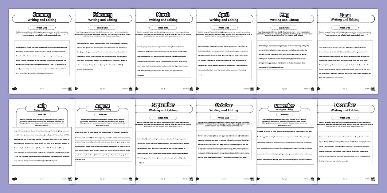 Sixth Grade Paragraph of the Week: 12 Months of Writing and Editing ...