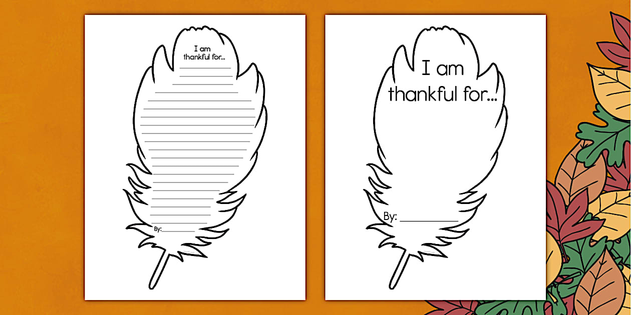 Turkey Feather Writing Template | Twinkl USA (teacher made)