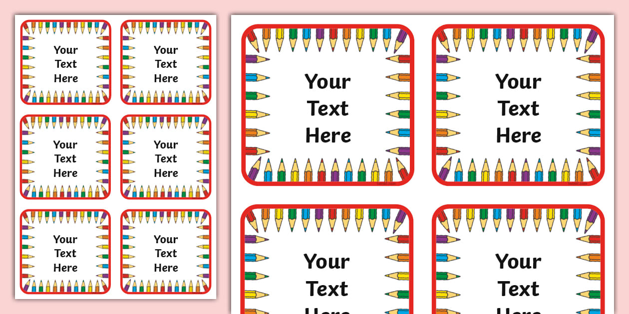 Coloured Pencils Editable Peg Labels (professor feito)