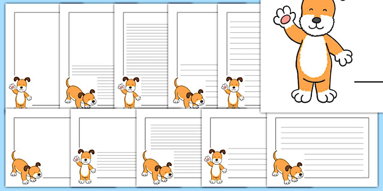 Editable Dog Themed Page Borders Pack to Support Teaching on The Blue ...