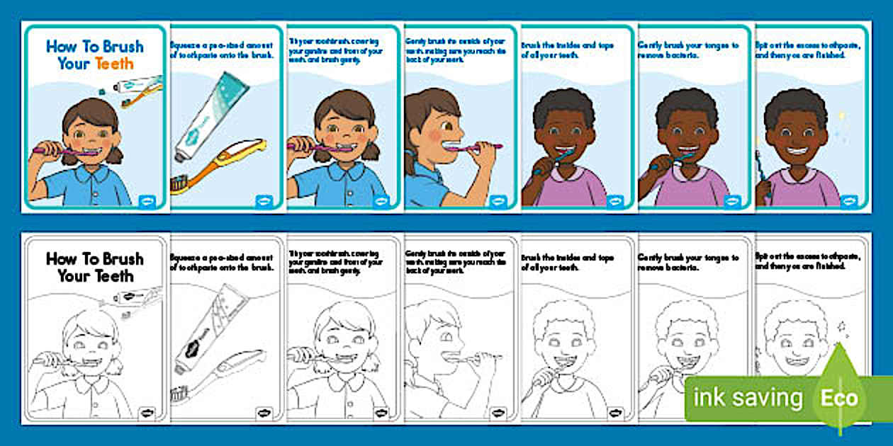 How to Brush Your Teeth Posters for K-2nd Grade - Twinkl