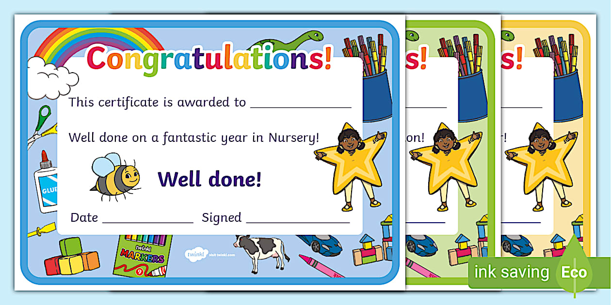 Editable EYFS End of Year Certificates (teacher made)