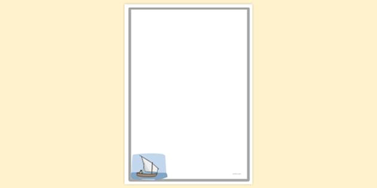 Simple Blank Sailboat Page Border | Page Borders | Twinkl