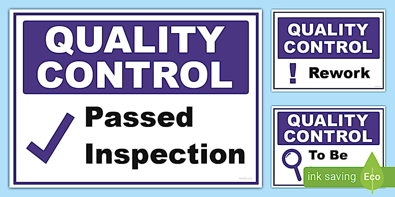 Quality Control Signage Posters | Display Items - Twinkl
