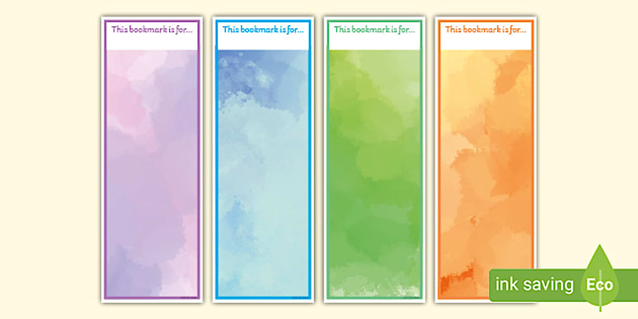 Editable Watercolour Theme Bookmarks (professor feito)