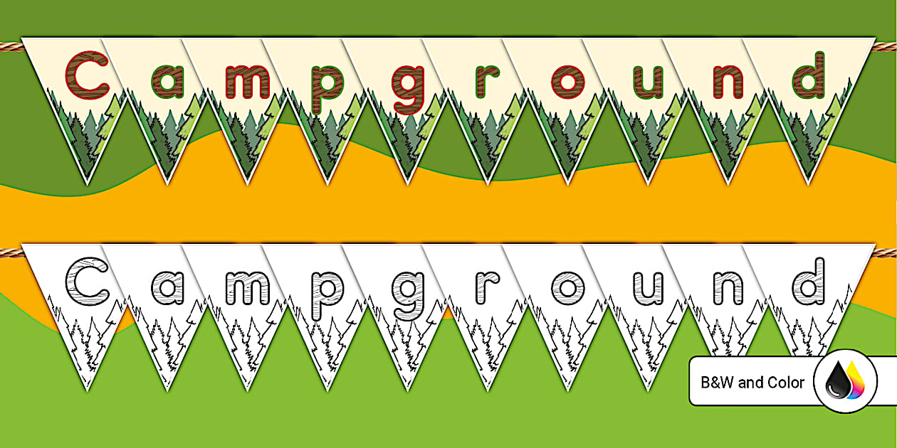 Campground Dramatic Play Bunting (teacher made) - Twinkl