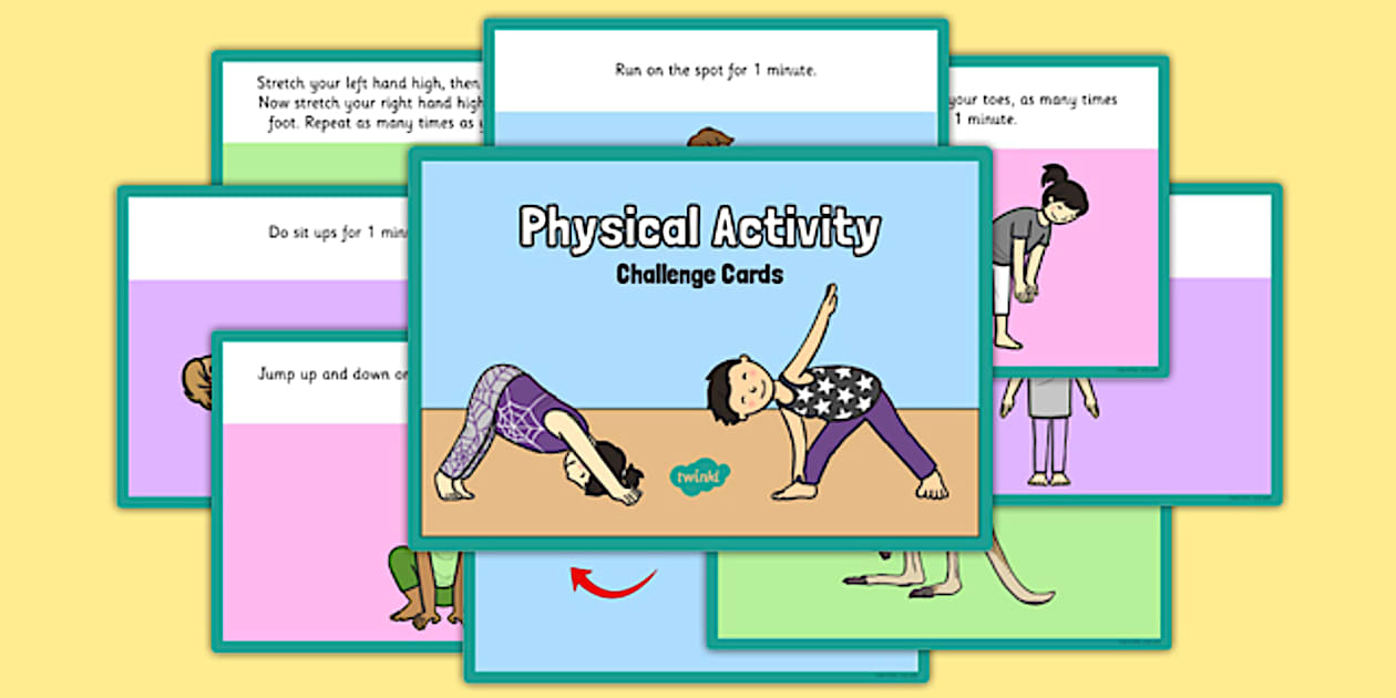 Editable Physical Activity Challenge Cards - Twinkl