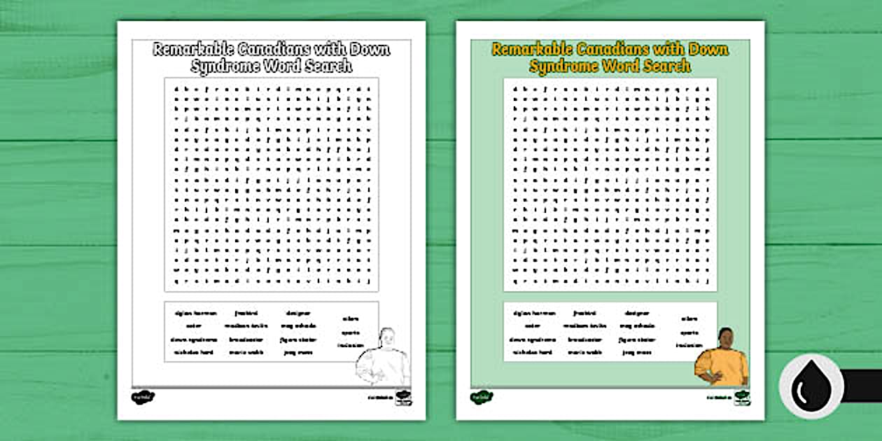 Remarkable Canadians with Down Syndrome Word Search - Twinkl