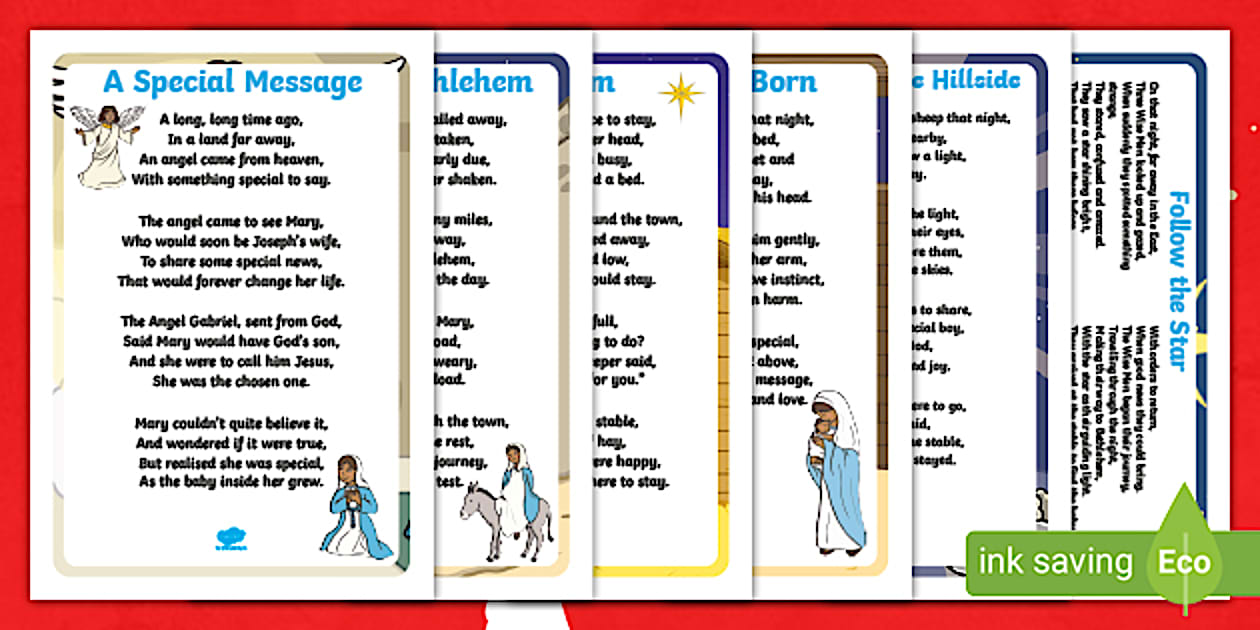 Editable The Nativity Christmas Story Poems (teacher made)